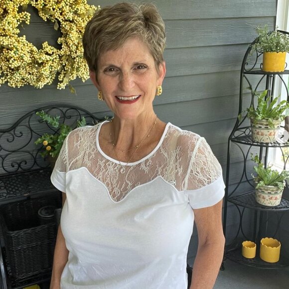 CAbi | Tops | Cabi 4569 Flirt Tee Fall 223 Large Euc | Poshmark